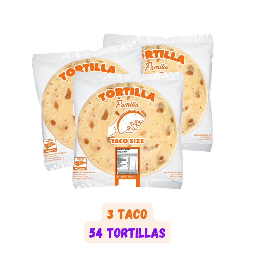 Tortilla Familia Hand Made Flour Tortillas | Taco Size | 18 Pack